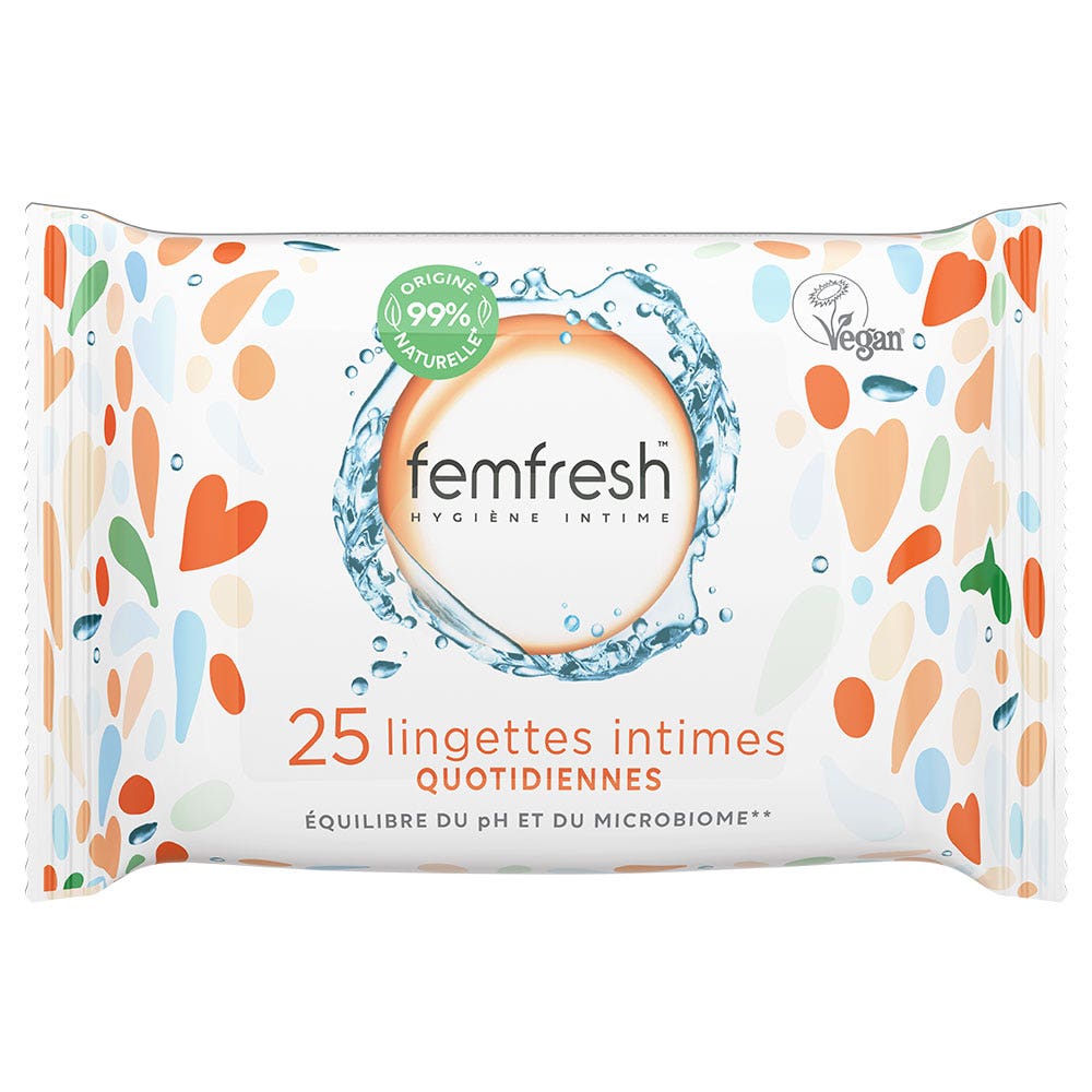 Femfresh Daily use Intime Wipes 25 units - Easypara