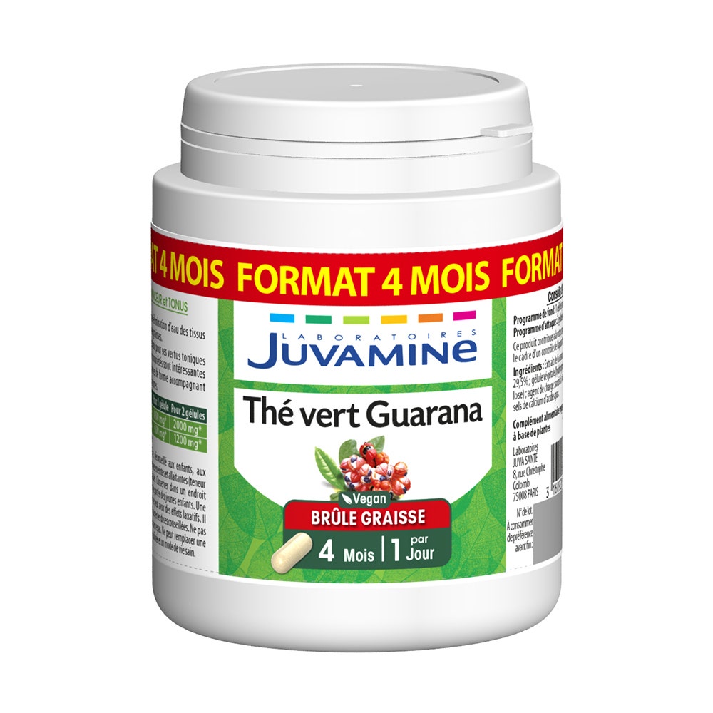 Juvamine Juvamine Green Tea Guarana 30 Capsules 120 Gélules - Easypara