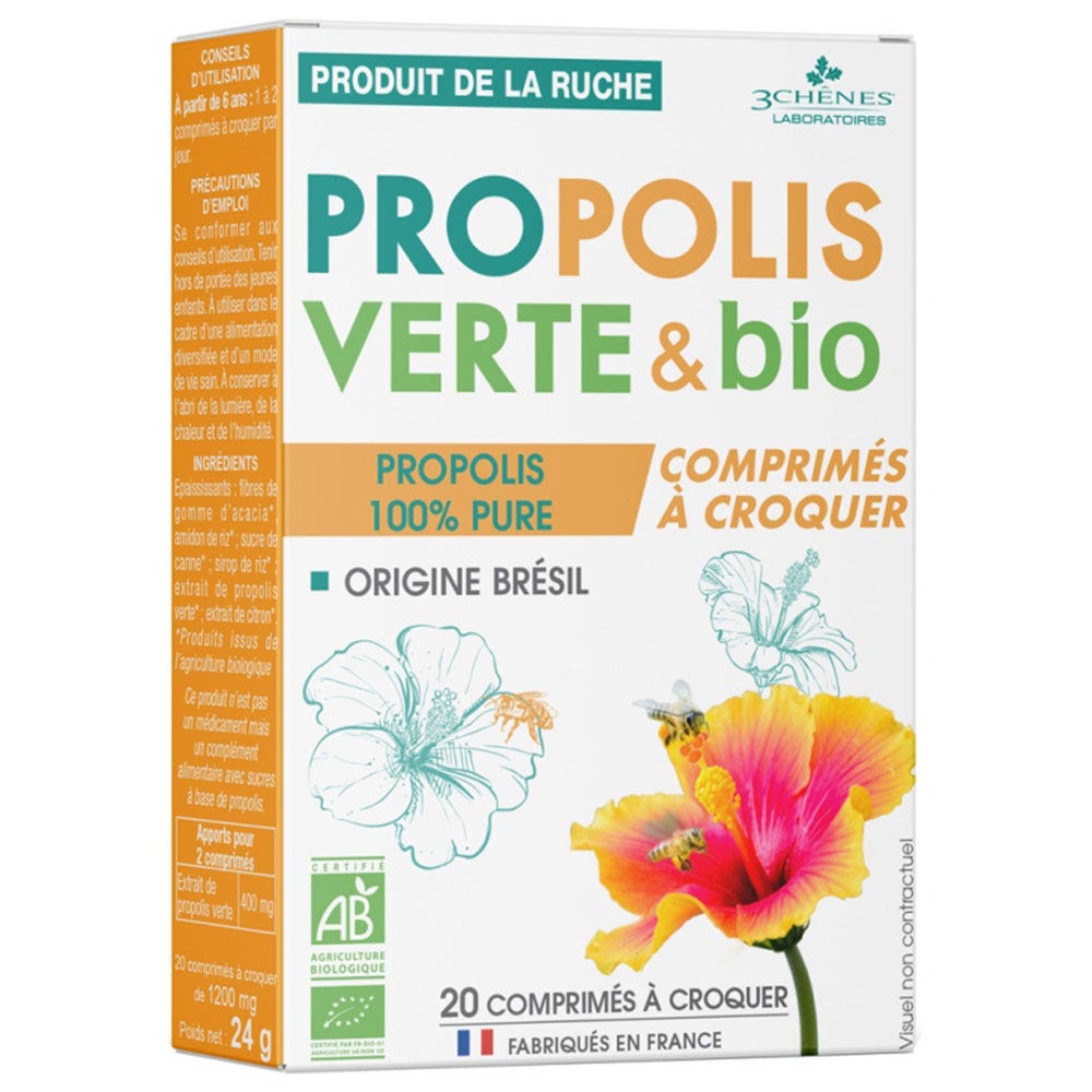 3 Chênes Green & Organic Propolis 20 tablets - Easypara