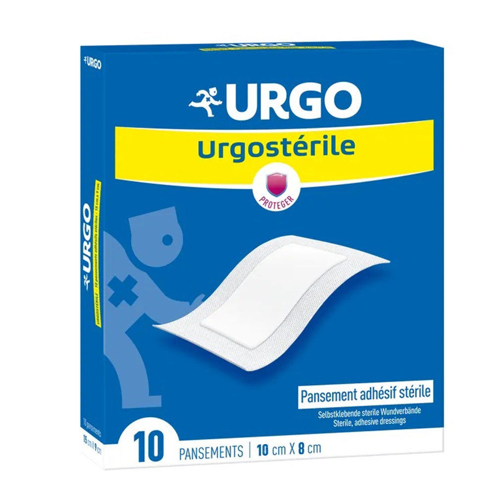 Urgo Sterile Adhesive Plasters 10cm x 8cm x10 - Easypara