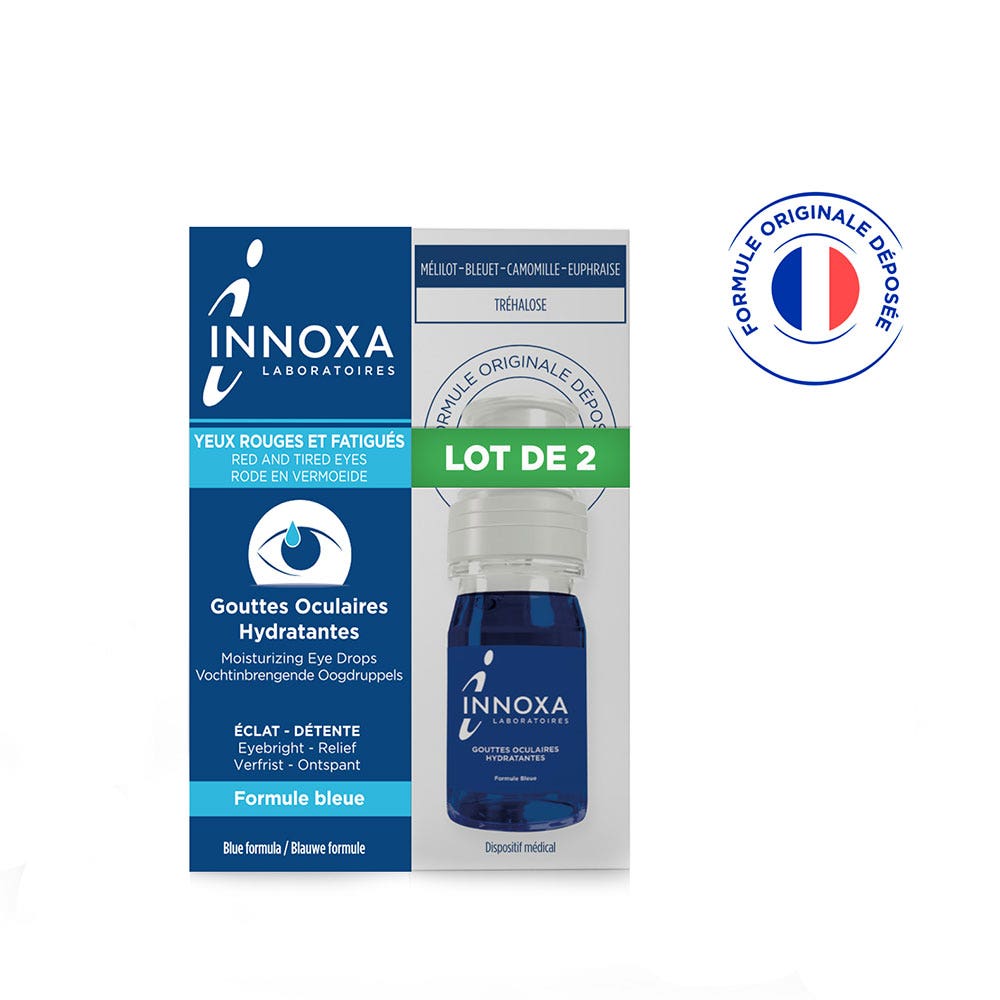 Innoxa Hydrating eye drops for red, tired eyes Blue formula 2x10ml ...
