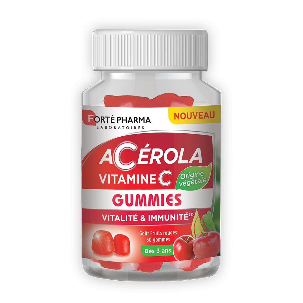 Forté Pharma Acerola Rich in natural Vitamin C 60 chewing gums - Easypara