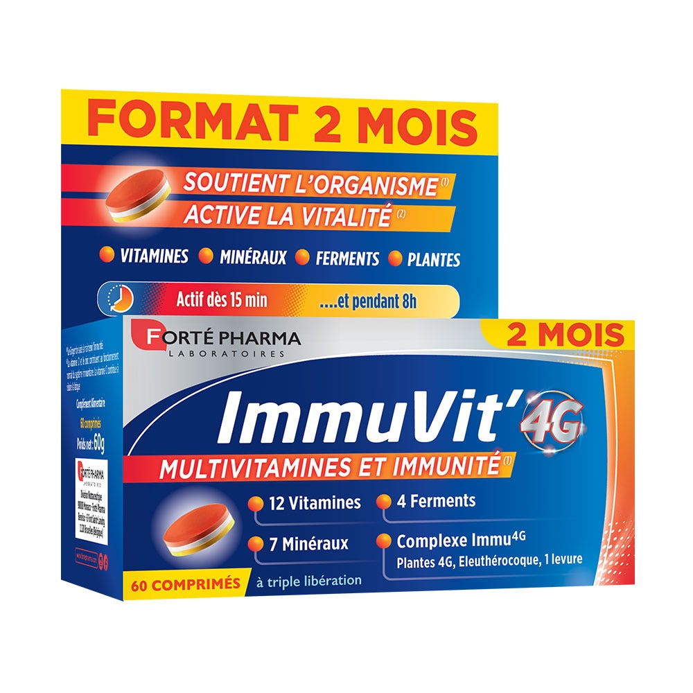 Forté Pharma ImmuVit'4G Immunity Senior Vitamins Minerals and Ferments ...