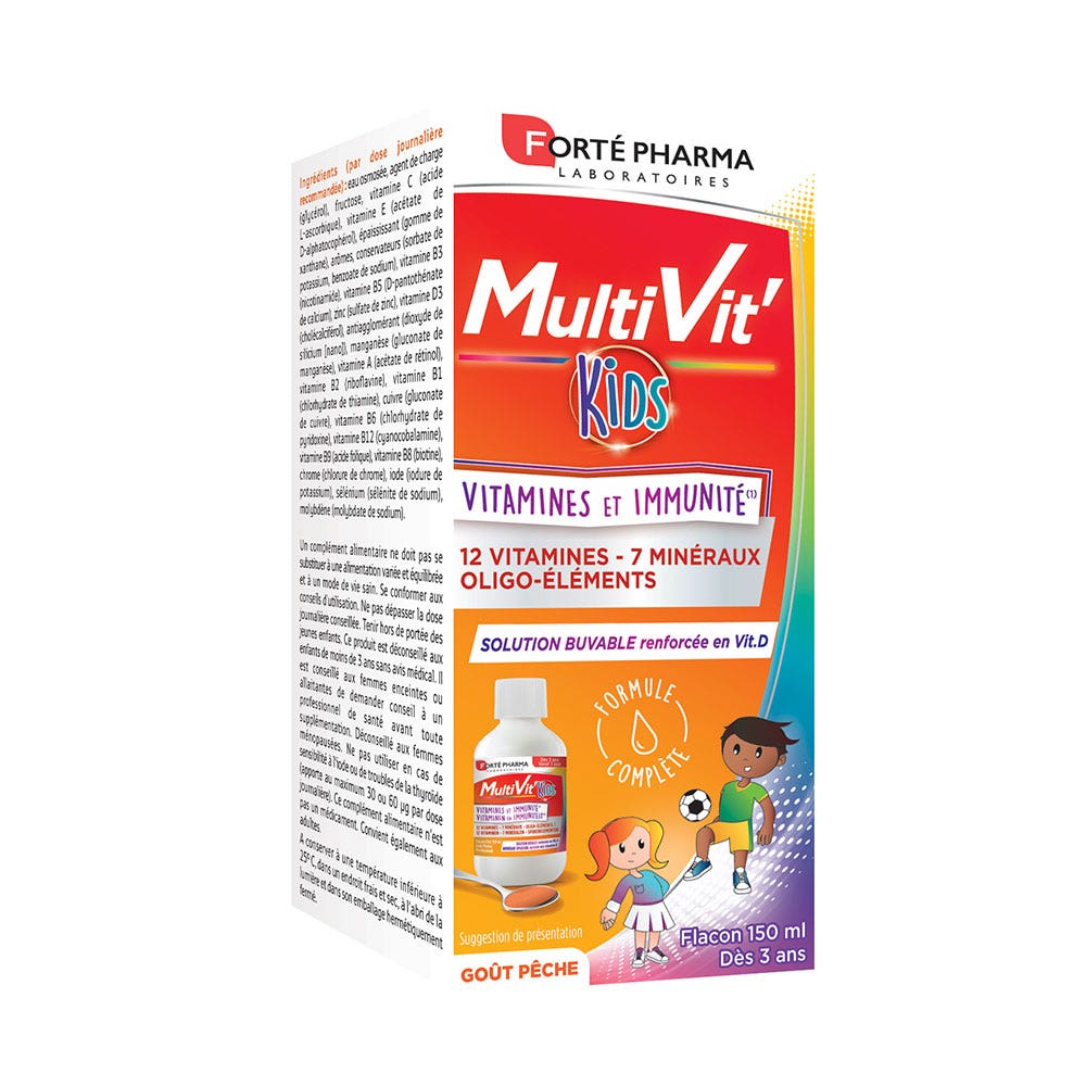 Forté Pharma MultiVit'4G Children's Syrups Vitamins and Immunity Kids Vitamins and Vitality ...