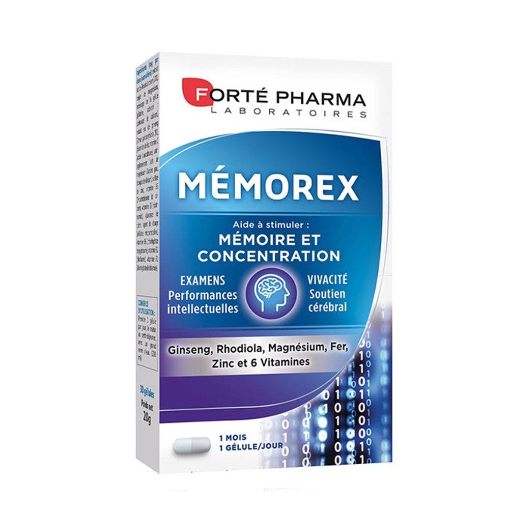 Forté Pharma Mémorex Memory and concentration 30 capsules - Easypara