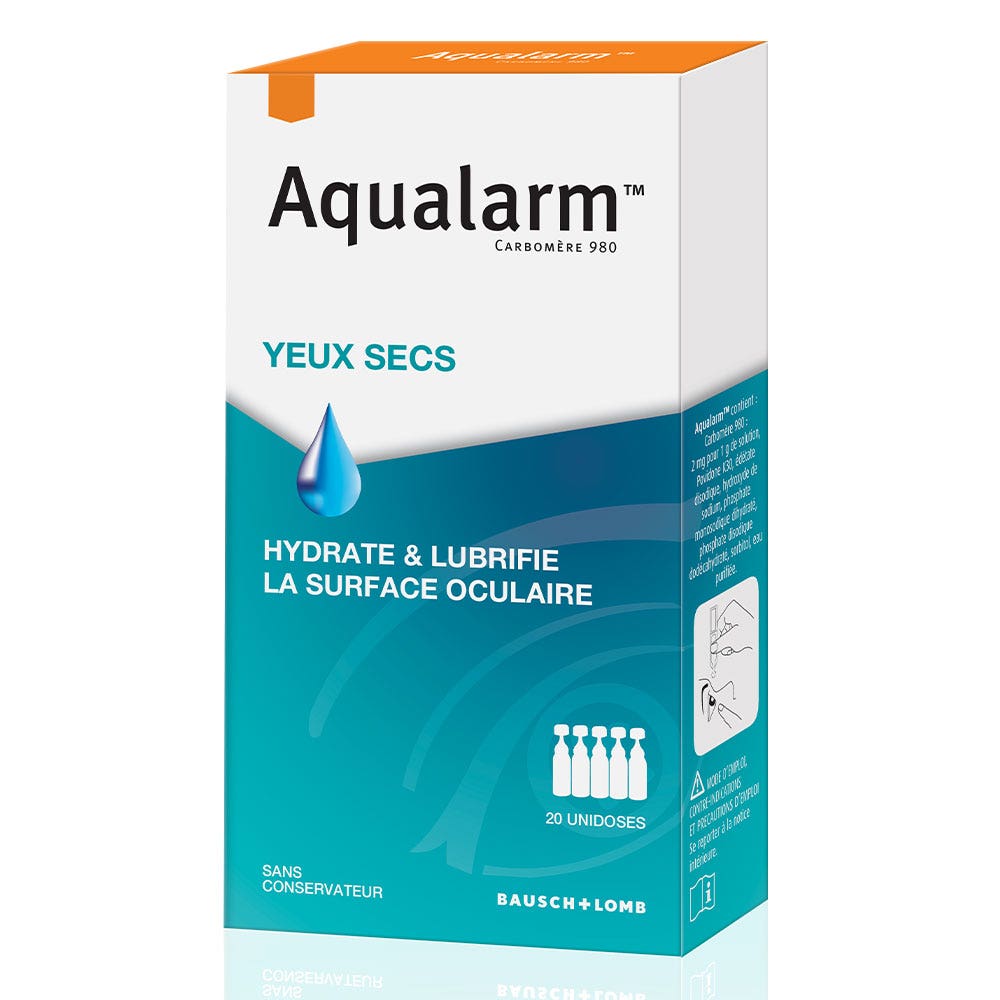 Bausch&Lomb Aqualarm Moisturising Solution For The Eyes 20 Single Doses ...
