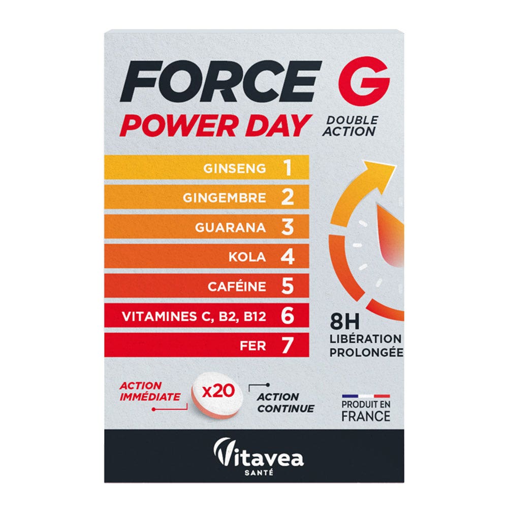 Vitavea Santé Force G Power Day Double Action 20 tablets - Easypara