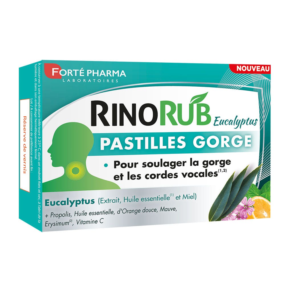 Forté Pharma RinoRub Throat lozenges Eucalyptus 20 tablets - Easypara