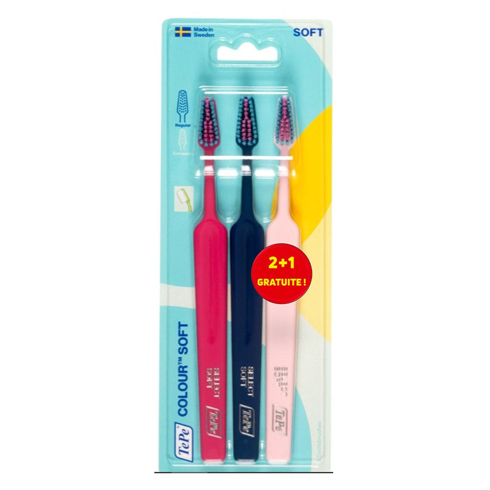 TePe Colour Soft Soft Toothbrushes x3 - Easypara