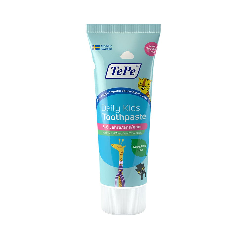 TePe Daily Toothpaste With Fluoride Kids 3 to 6 Years Sweet Mint ...