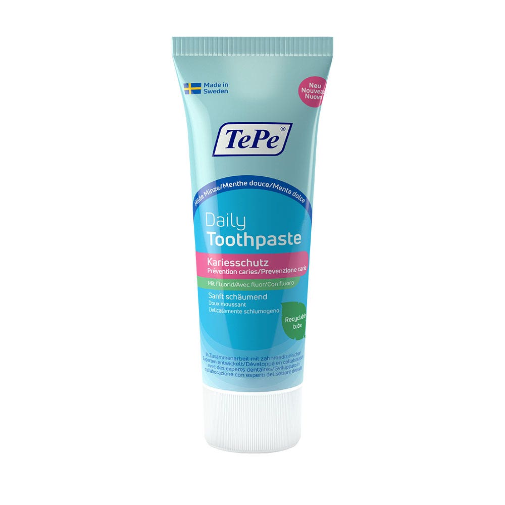 TePe Daily Toothpaste With Fluoride From age 7 Mint flavour 75ml - Easypara