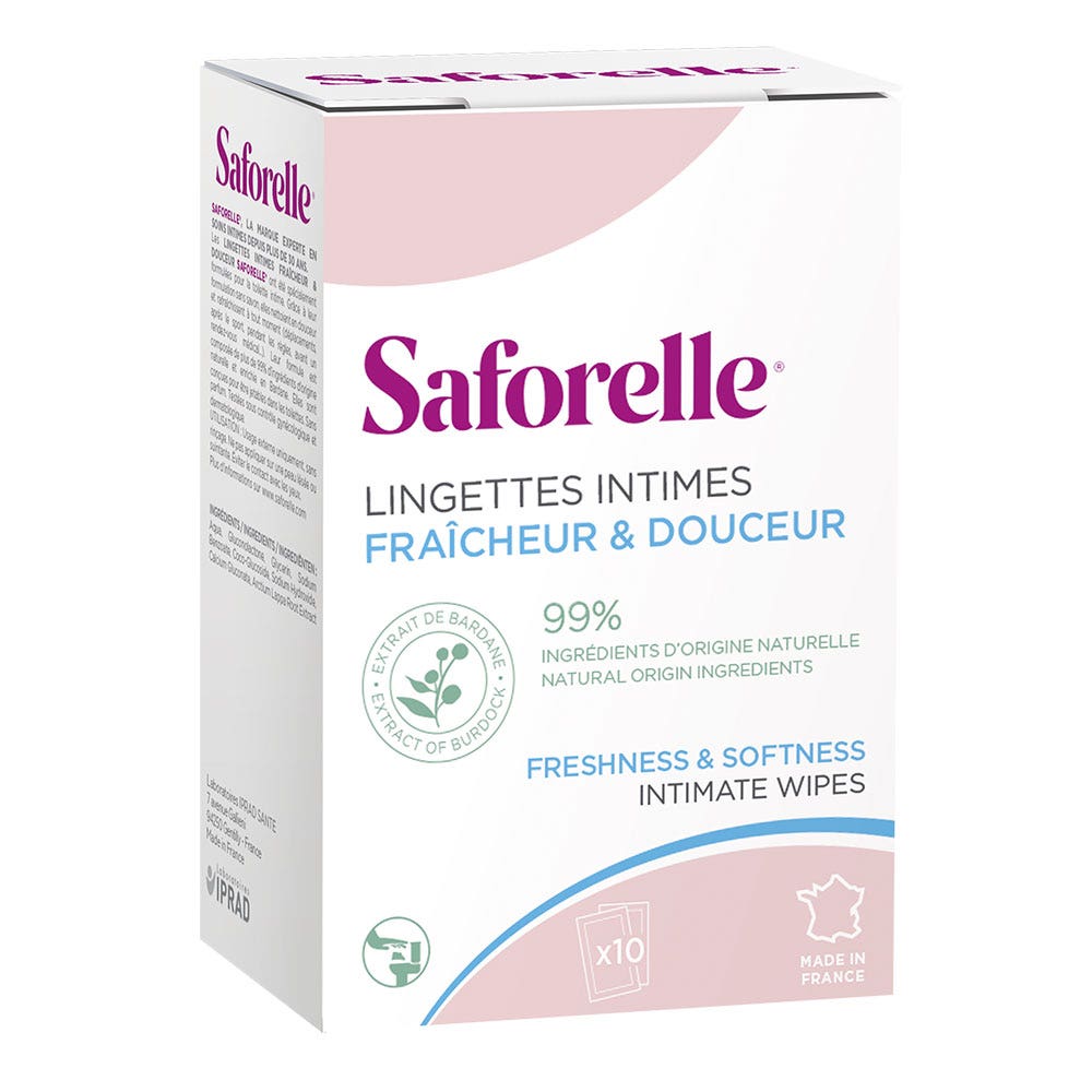 Saforelle Disposable Intima Wipes 10 Individual Sachets - Easypara