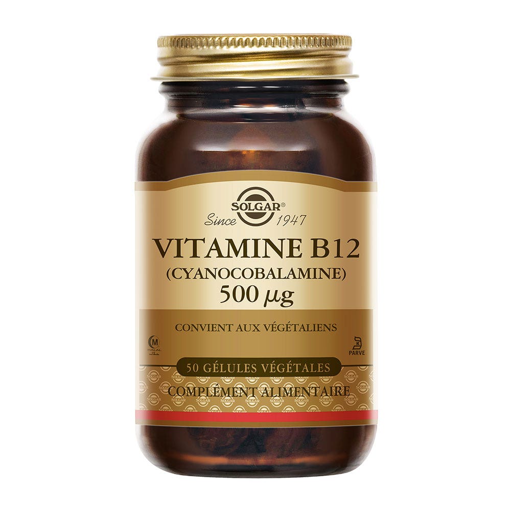 Solgar Vitamin B12 500µg 50 Vegetarian Gelules - Easypara