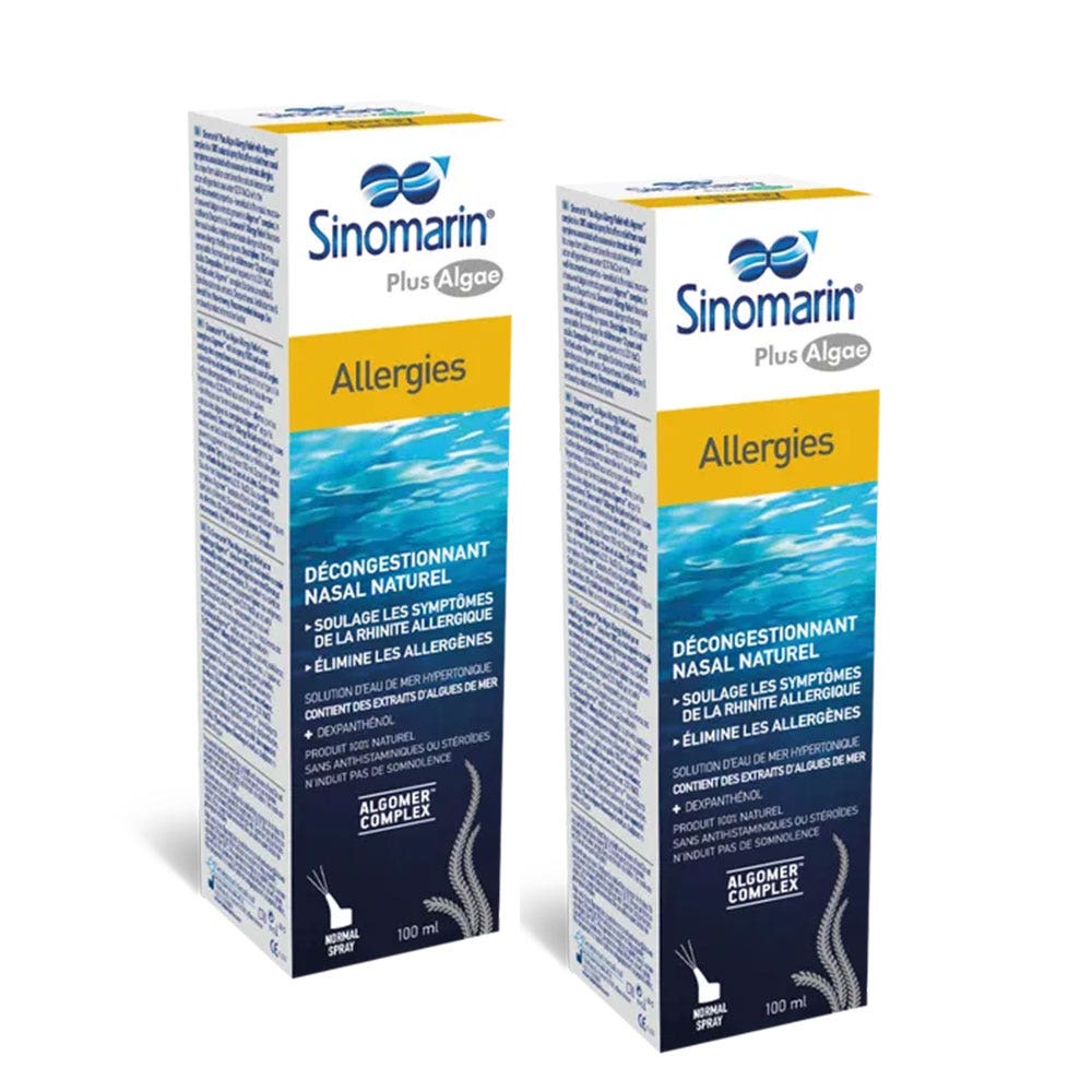 Gifrer Sinomarin Spray Nasal Algae Allegy Blocked nose 2x100ml - Easypara
