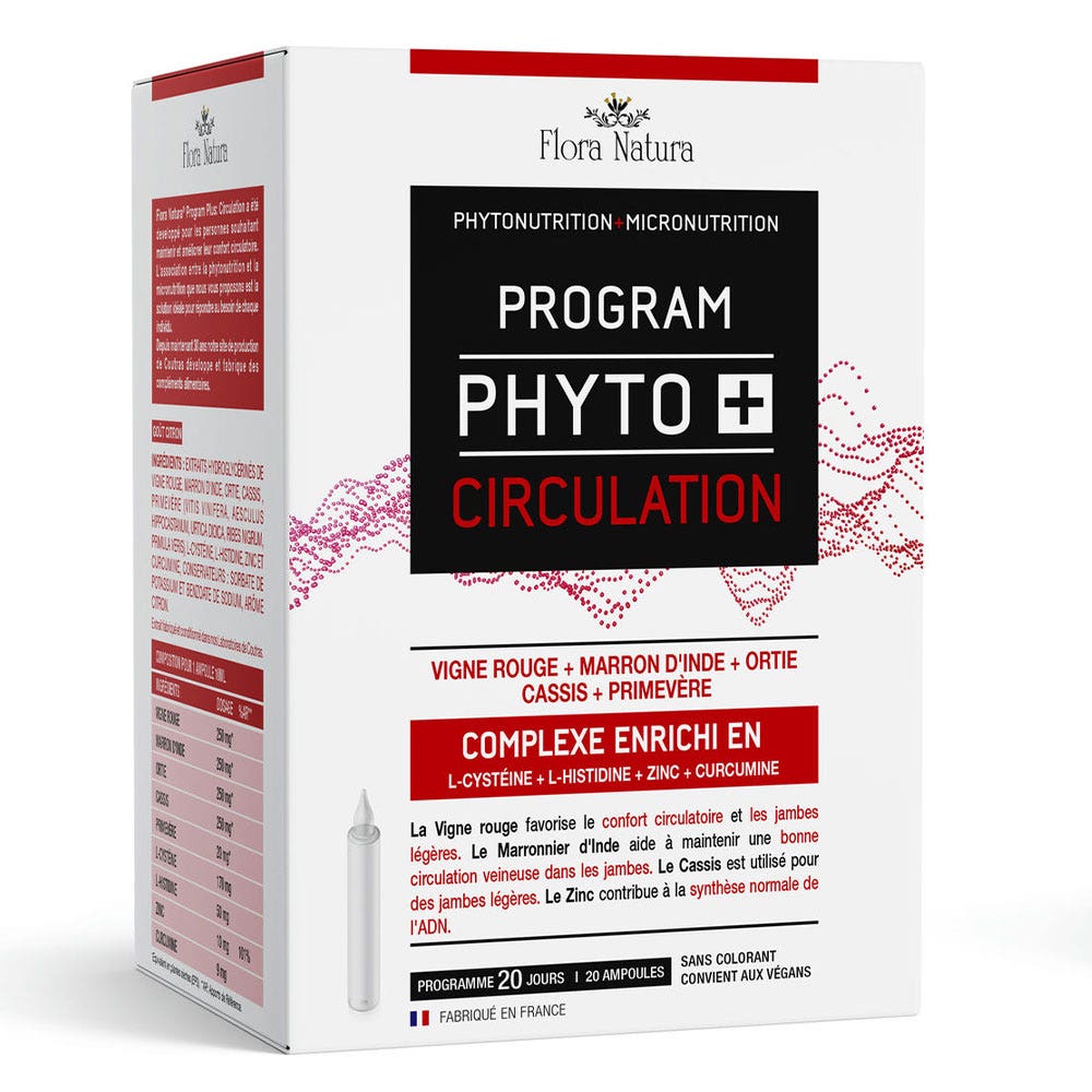 Flora Natura Program Phyto+ Circulation 20 x 10ml Drinkable Ampulas ...