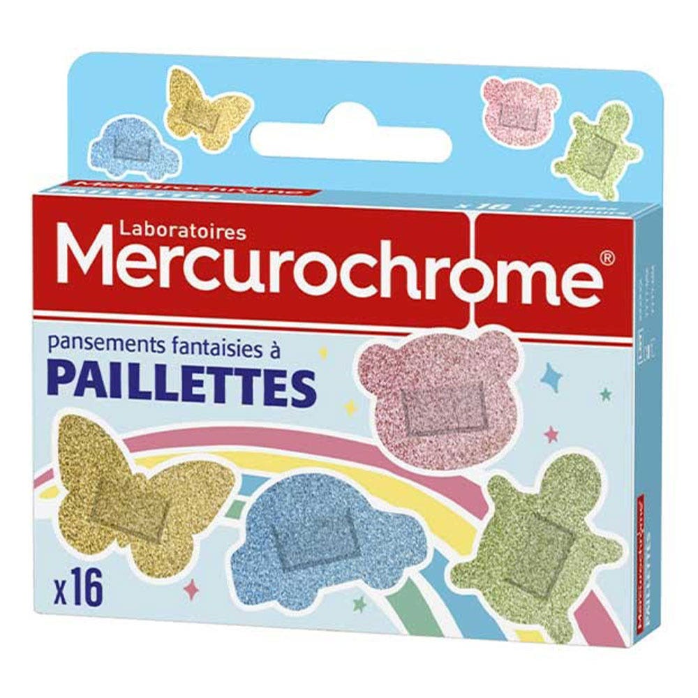 Mercurochrome Glitter Plasters x16 - Easypara