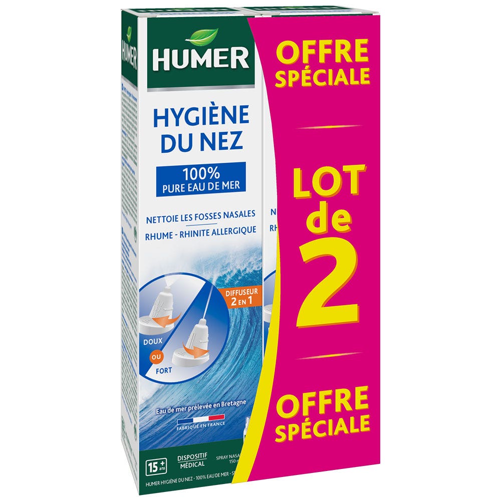 Humer Isotonic Seawater Adults 2x150ml - Easypara