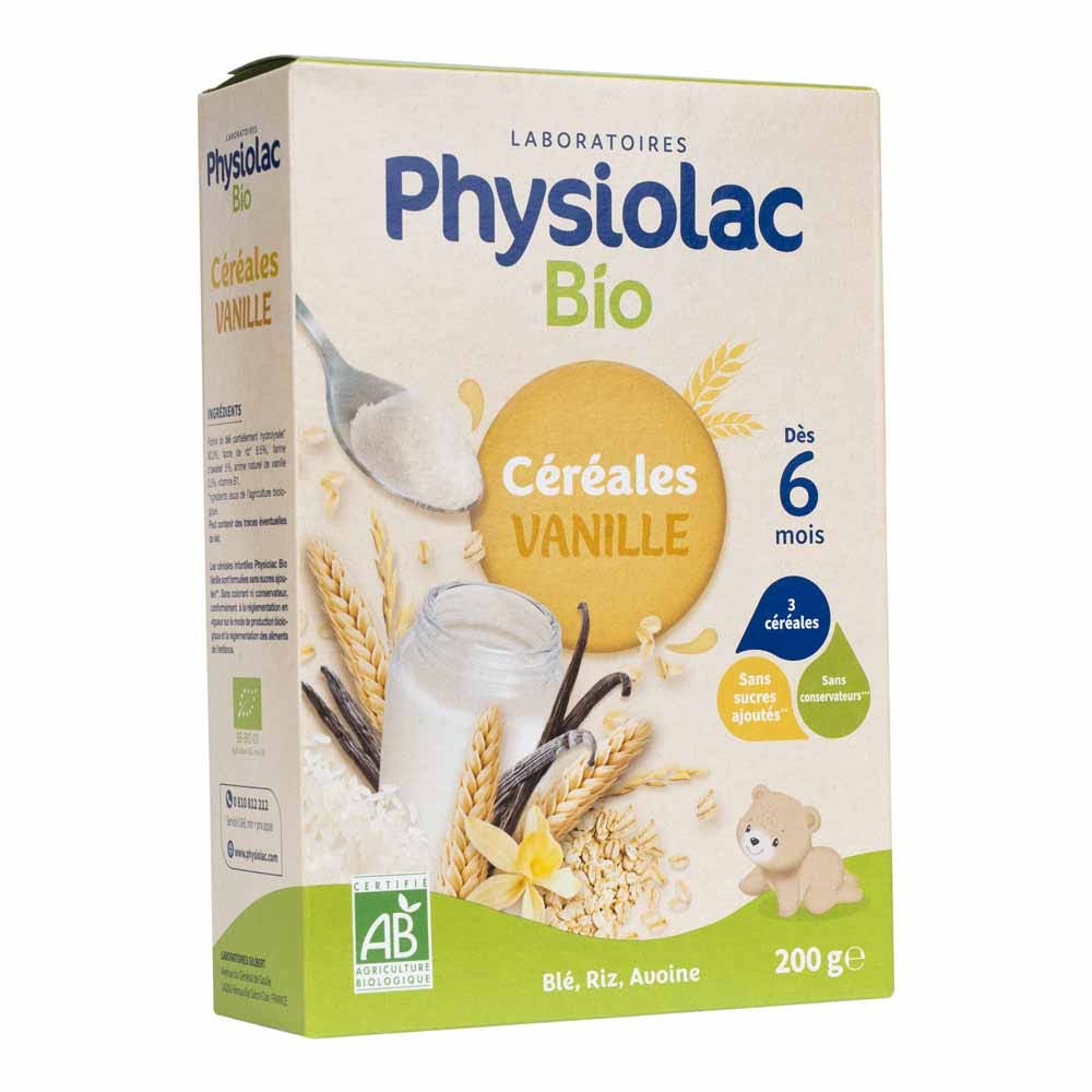 Physiolac Cereals Vanilla Blue Rice Organic Oats 6 Months Old 200g ...