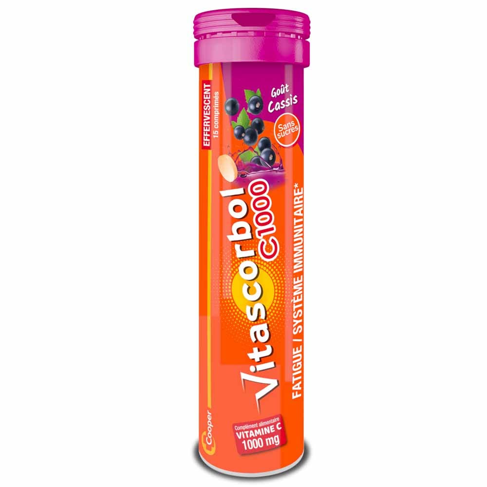 Vitascorbol Vitamin C 1000mg Blackcurrant flavour 15 Effervescent ...