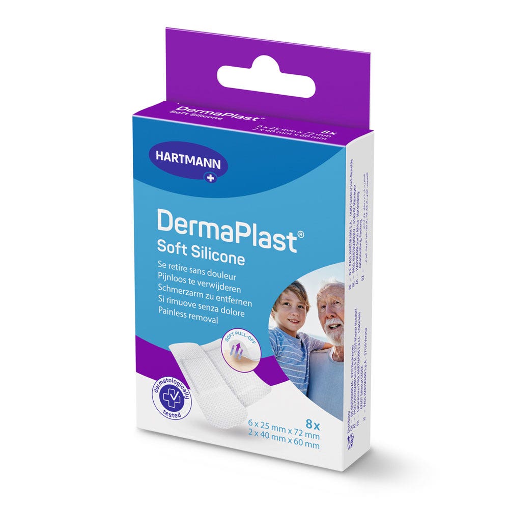 Hartmann Dermaplast Soft Silicone Plasters for Sensitive Skin x8 - Easypara