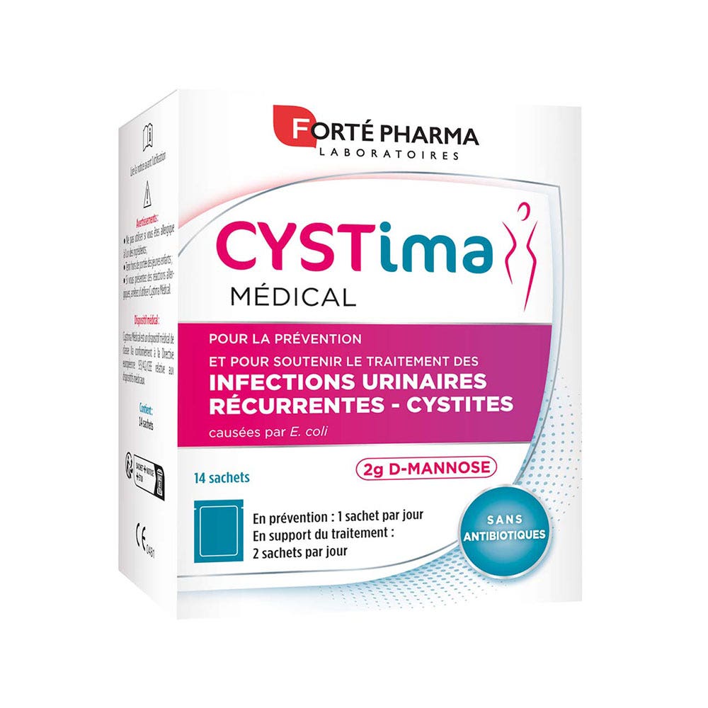 Forté Pharma Cystima Urinary tract infections D-Mannose 14 bags - Easypara