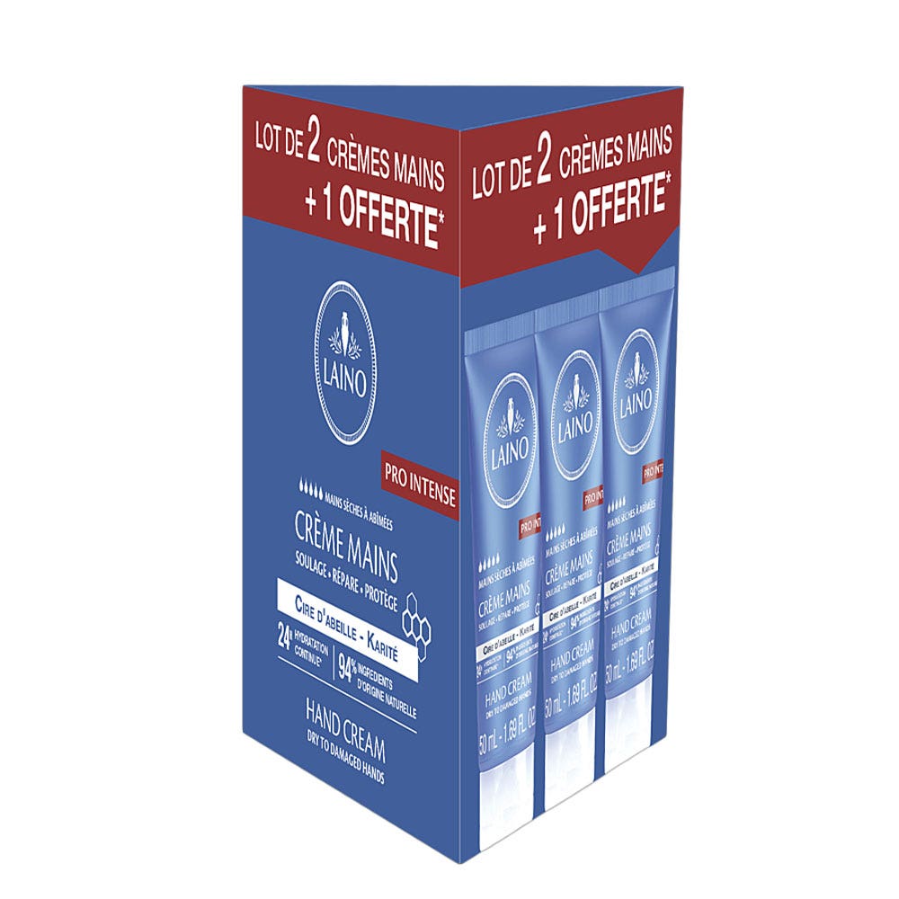 Laino Pro Intense Hand Cream for Dry And Chapped Hands 3x50ml - Easypara
