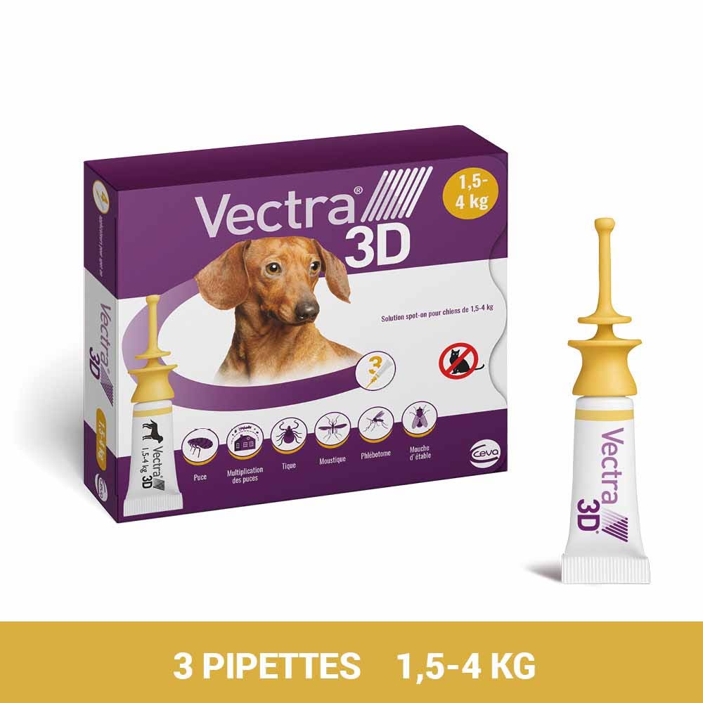 Vectra Spot-on solution for dogs 1.5-4 kg 3 pipettes - Easypara