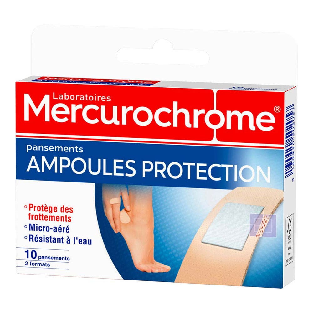 Mercurochrome Blister Protection Plasters 2 Sizes x10 - Easypara