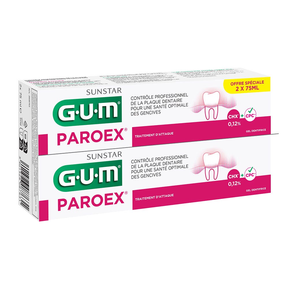 Gum Gum Paroex Plaque Control Toothpaste 2x75ml - Easypara
