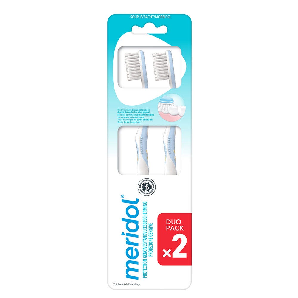 Meridol DUO flexible Fragile Gums toothbrush x2 - Easypara