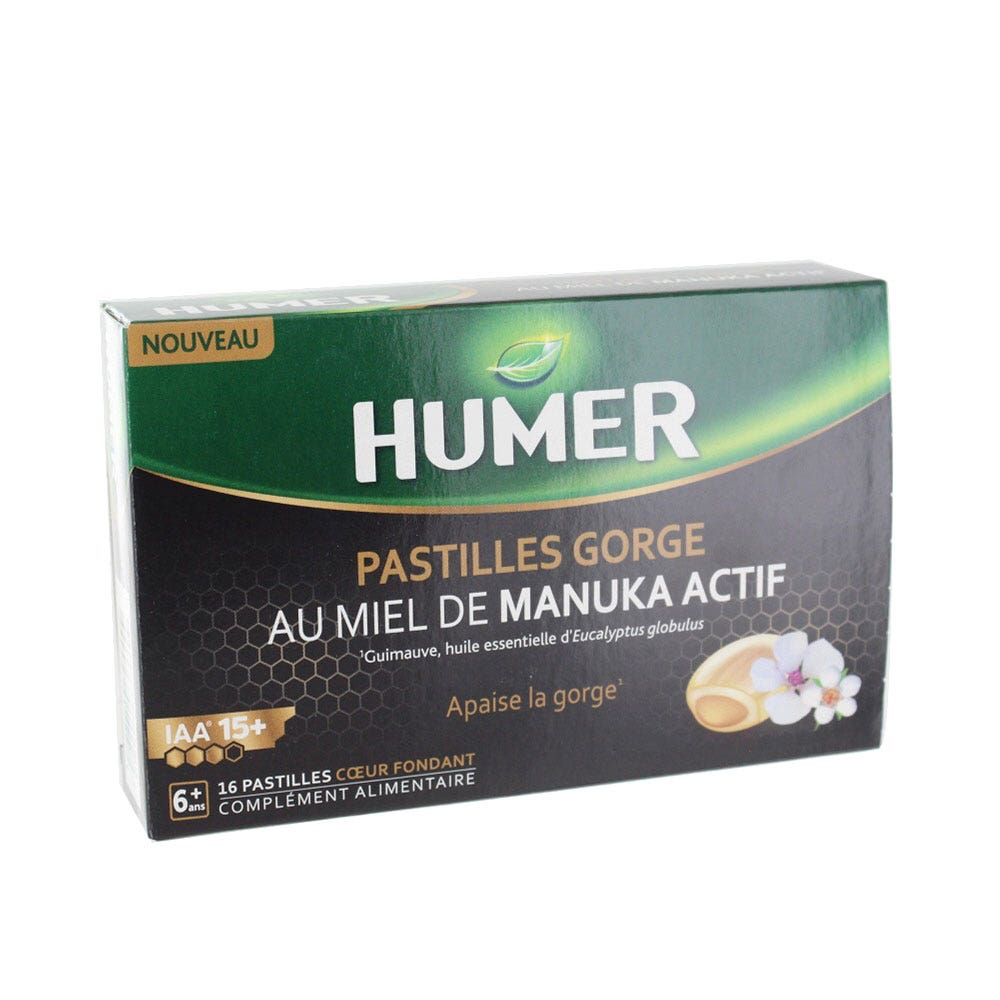 Humer Active Manuka Honey Throat Lozenges 6+ years x16 tablets - Easypara