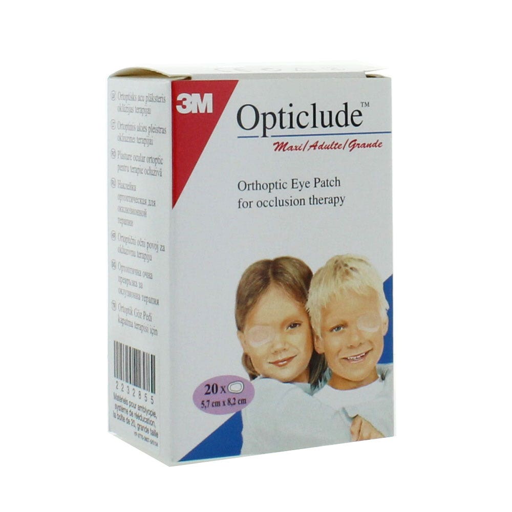 3M Opticlude 20 Orthoptic Bandages For Adults 8cm X 5.7cm - Easypara