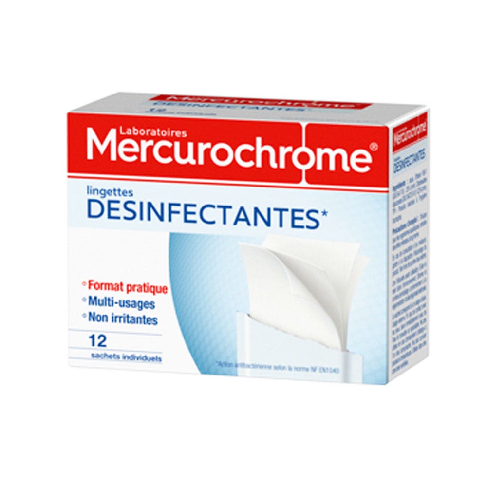 Mercurochrome Mercurochrome Individual Disinfectant Wipes X 12 - Easypara