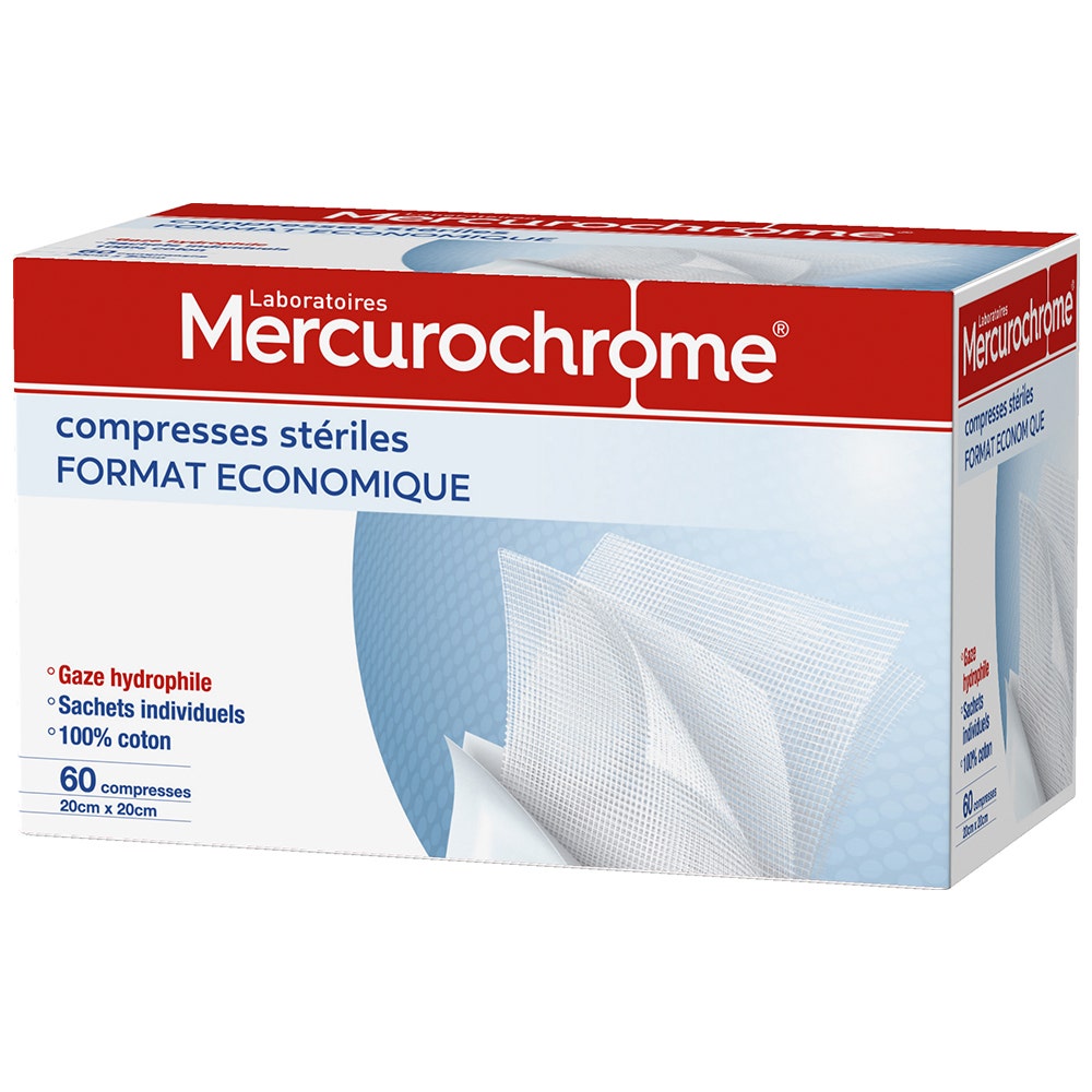 Mercurochrome Sterile Bandages 20cmx20 Economy X60 - Easypara
