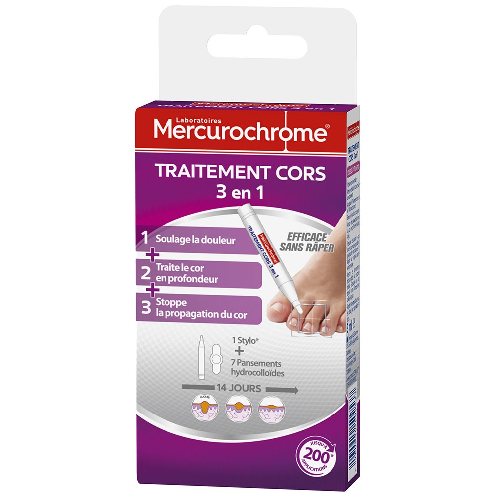Mercurochrome 3-in-1 Callus Treatment Pen And 7 Plasters 4ml - Easypara