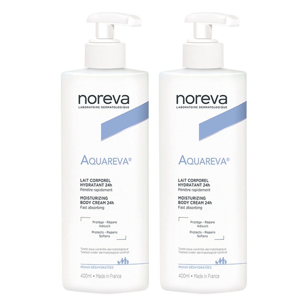 Noreva Aquareva 24 Hr Moisturizing Body Cream Dehydrated Skin 2x400 ml ...