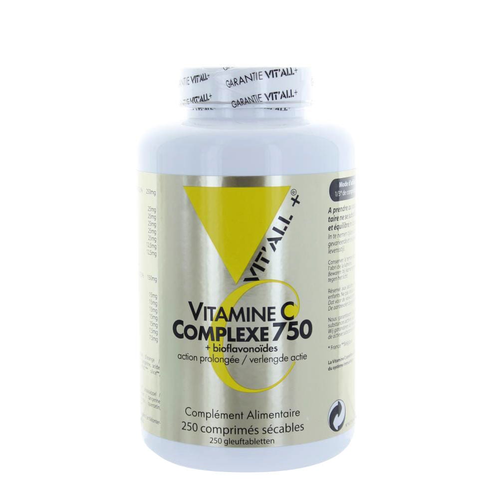 Vit'All+ Vitamine C Complexe 750 250 Tablets Fatigue + 250 Comprimés ...