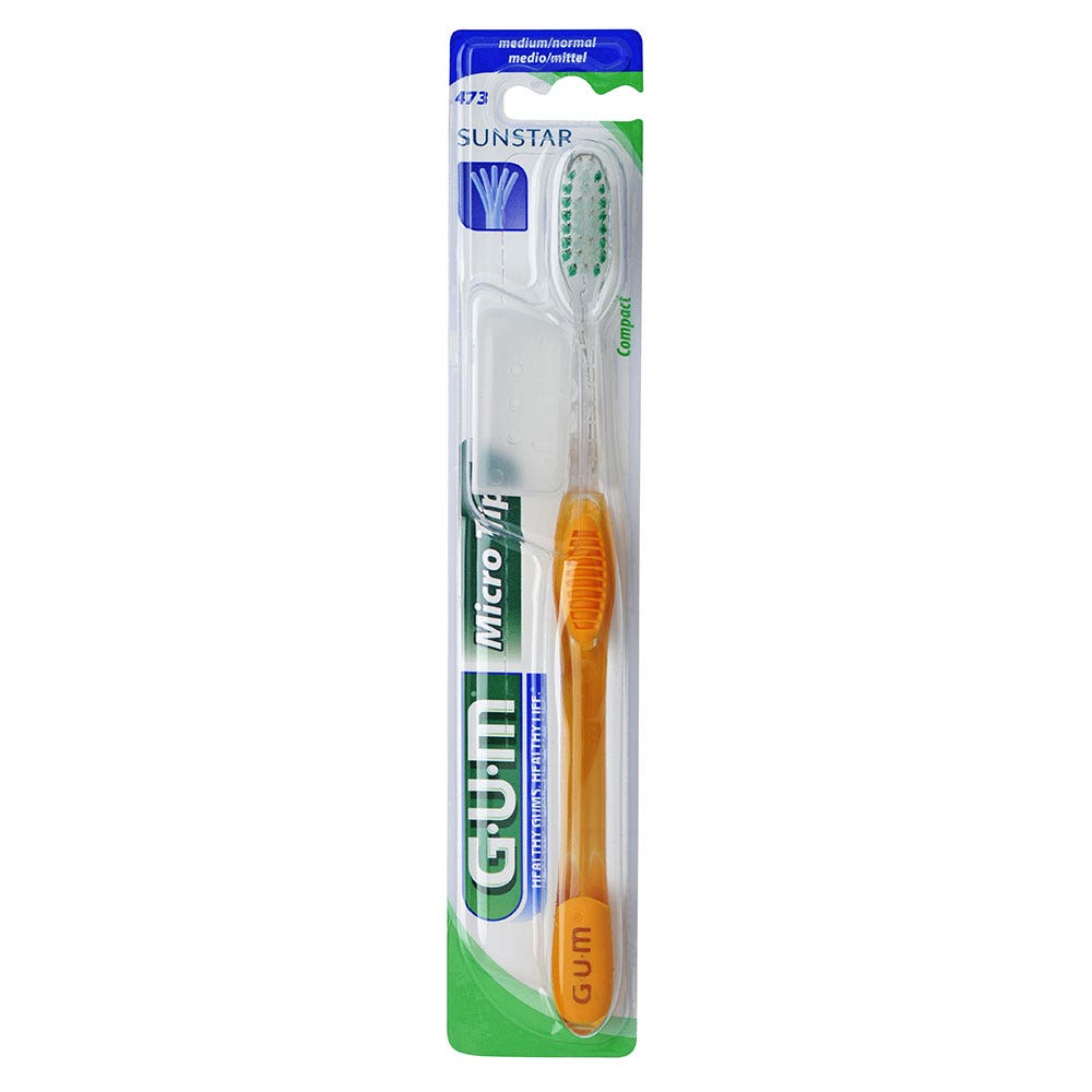 Gum Micro Tip 473 Micro Tip Medium Compact Toothbrush - Easypara
