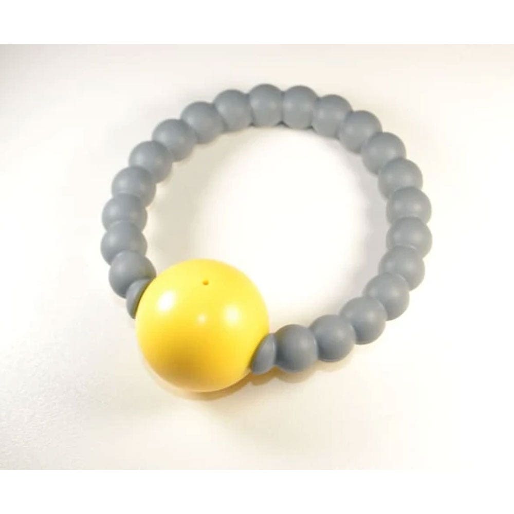Irreversible Silicone rattle bracelet Grey/Yellow - Easypara