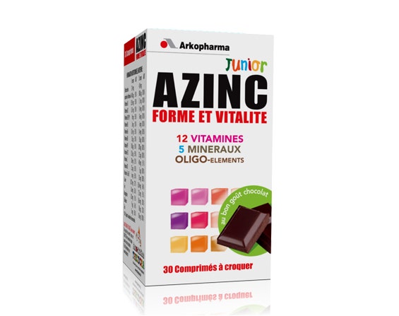 Arkopharma Azinc Junior Fitness And Vitality 30 Tablets Chocolate ...