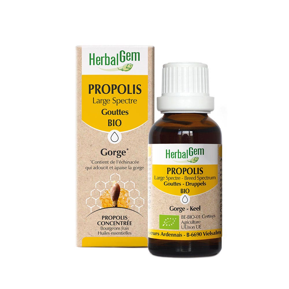 Herbalgem Propolis Large Spectrum Organic Drops 15ml - Easypara