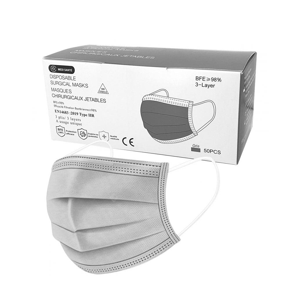 Vog Protect Dark grey disposable surgical Masks Type IIR EN 14683:2019 ...