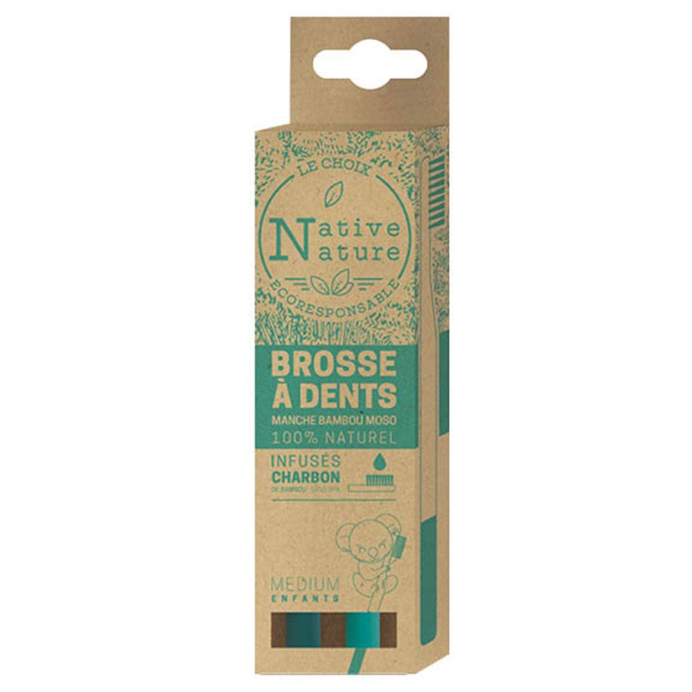 Native nature Moso FSC Bamboo Toothbrushes infused with Charcoal Medium ...