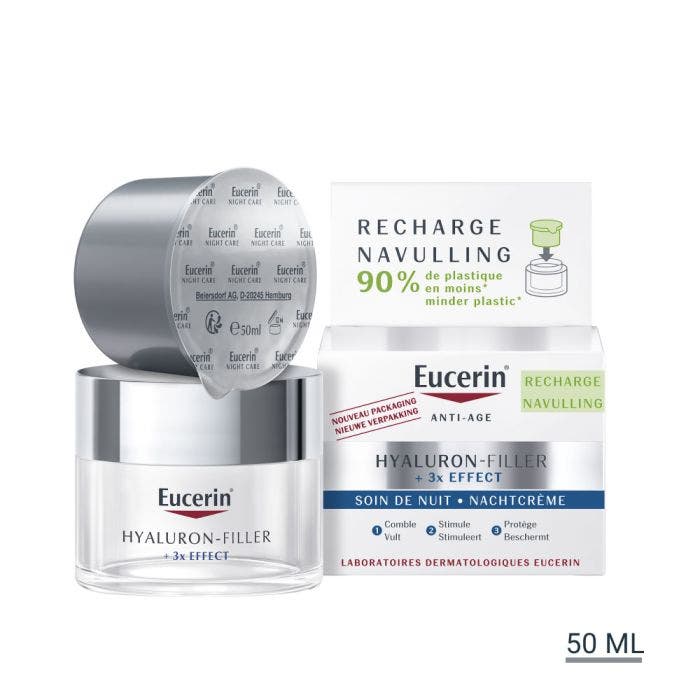 Recharge Soin De Nuit Hyaluron-Filler + 3x Effect 50ml-+ 3x Effect Eucerin - Easypara
