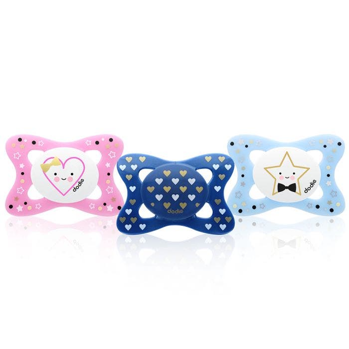 Anatomical Silicone Pacifier Collection Baby Chic 6 Months Plus - Dodie ...