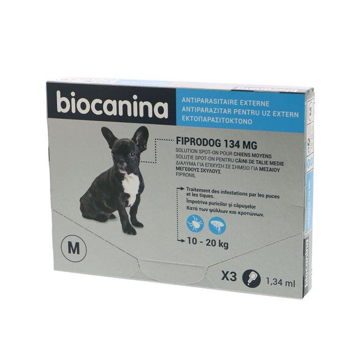 FIPRODOG MEDIUM DOG 134MG Antiparasitaire externe 3 pipettes- Biocanina ...